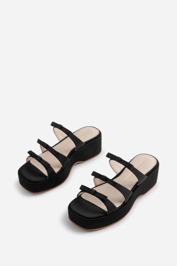 Fuse Platform Bow Sandal | Black – LoversLand