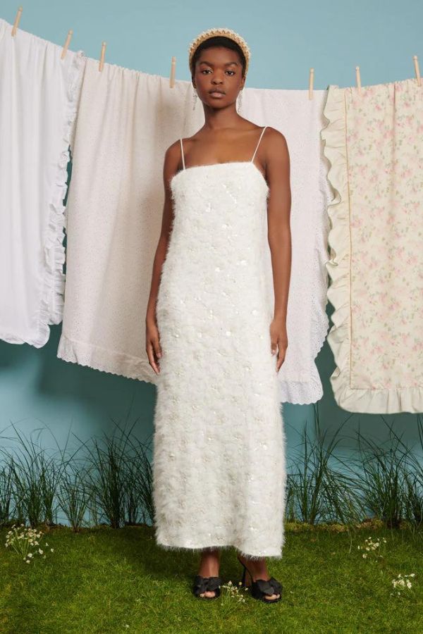 Agatha Embellished Midi Dress | Ivory – LoversLand