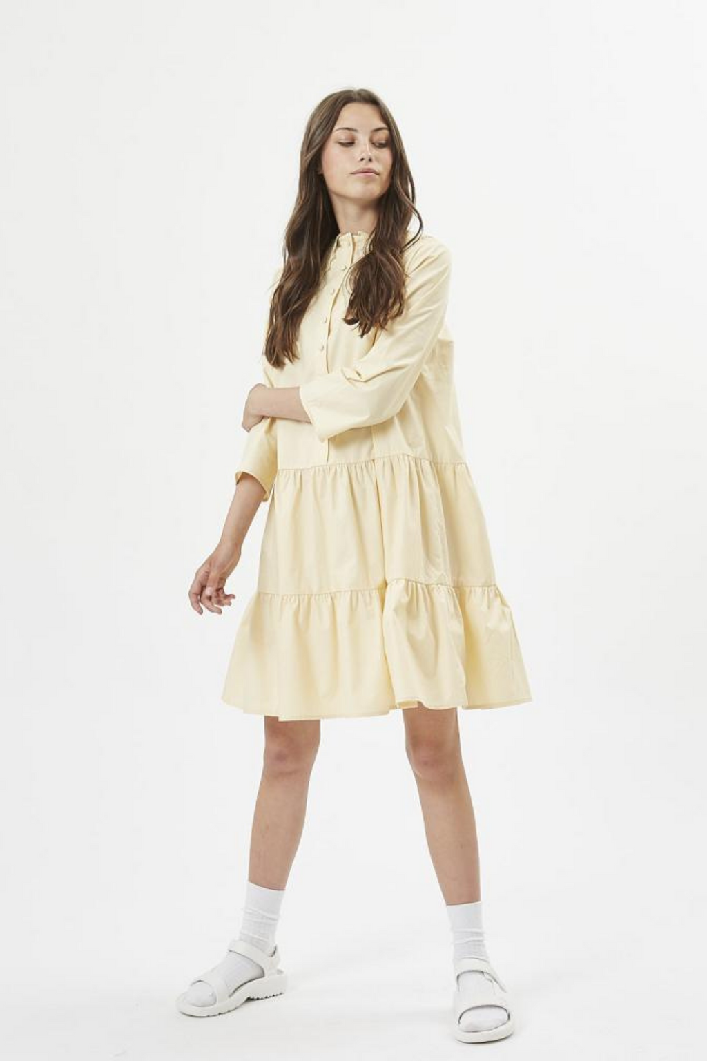 Skalina Short Dress Cornhusk – LoversLand